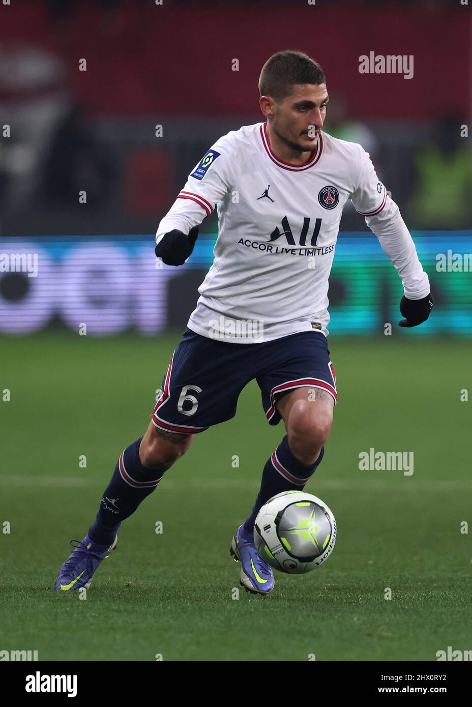 Nice, France, 5th March 2022. Marco Verratti of PSG during the Uber ...