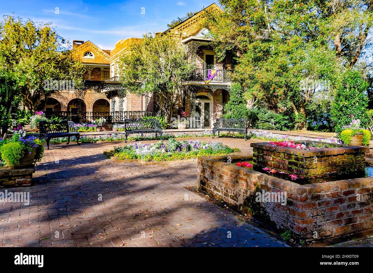 A courtyard garden is pictured outside the Bellingrath Home at ...