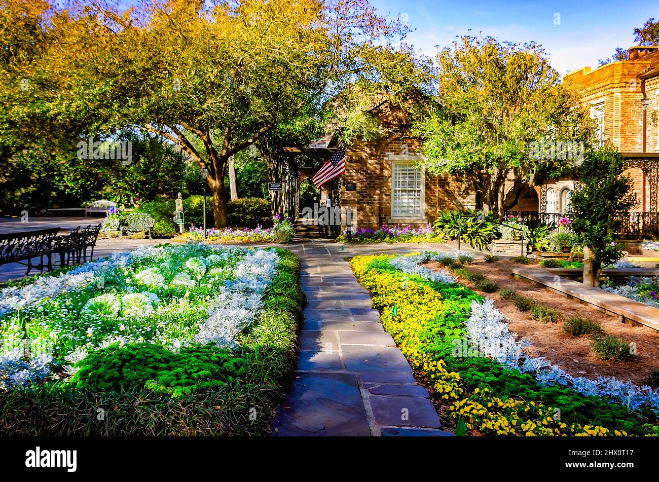 A courtyard garden is pictured outside the Bellingrath Home at ...