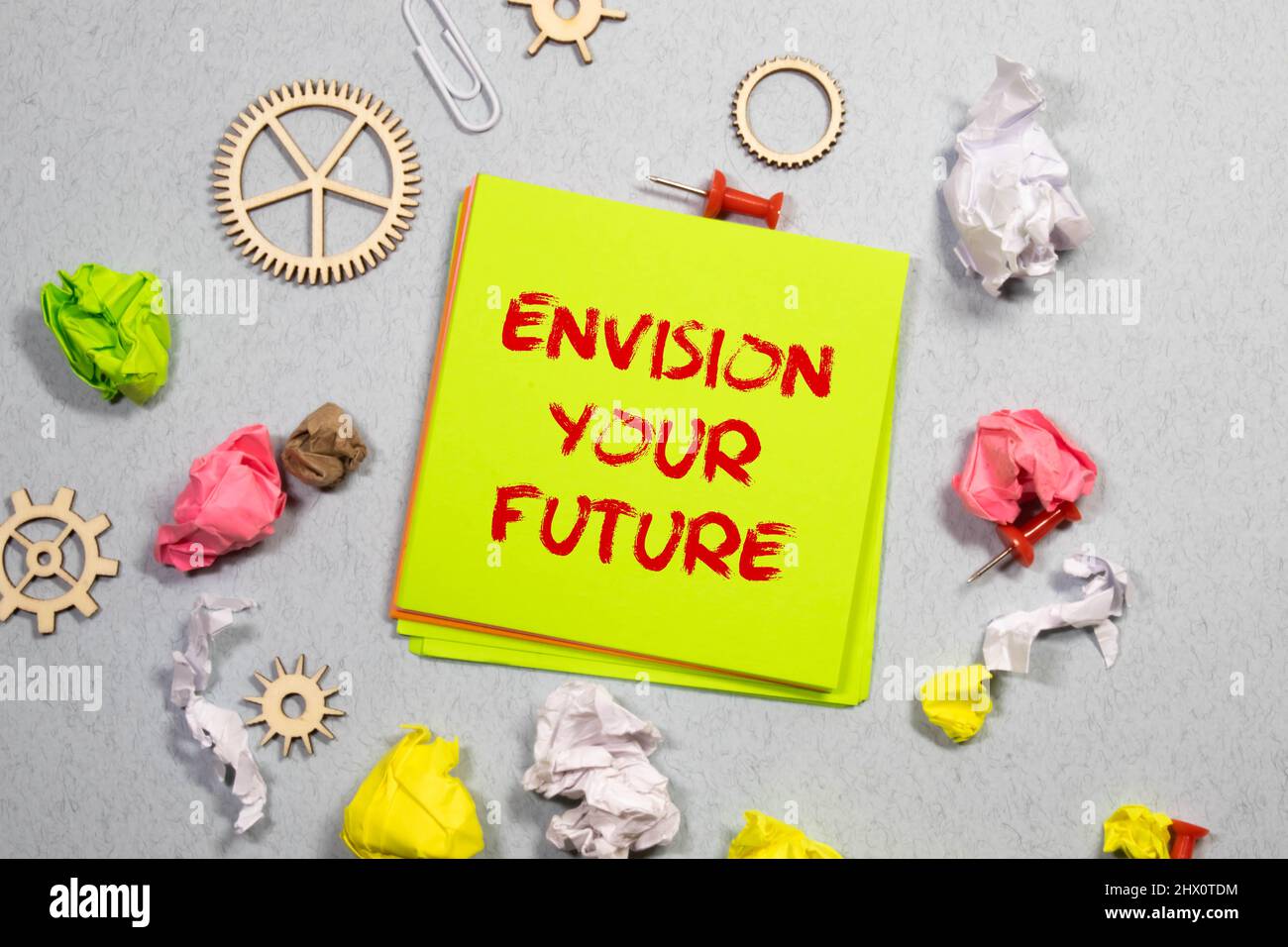 Text Envision Your Future on notepad as business concept image Stock ...