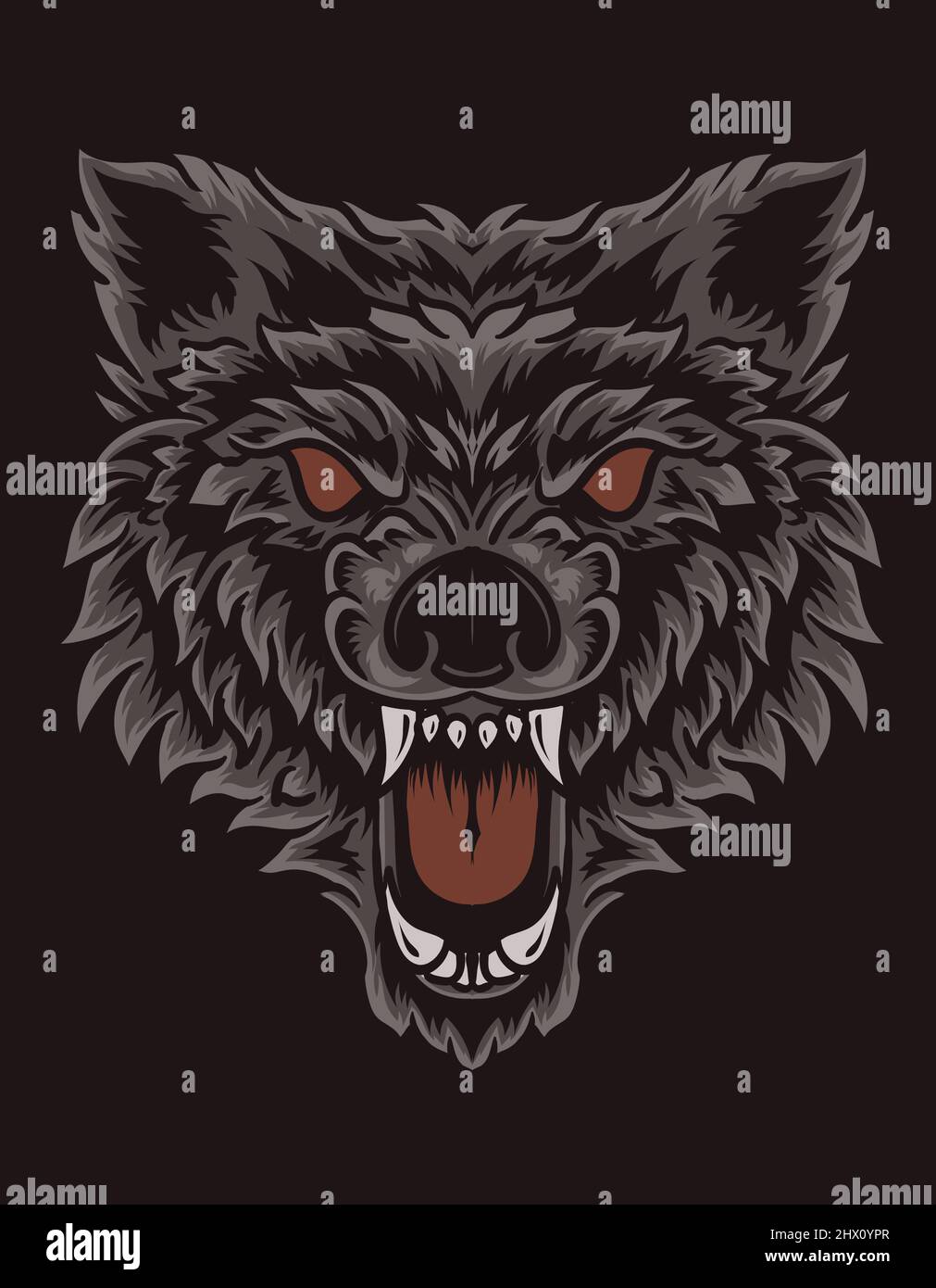 Mad Wolf Head Tribal Tattoos