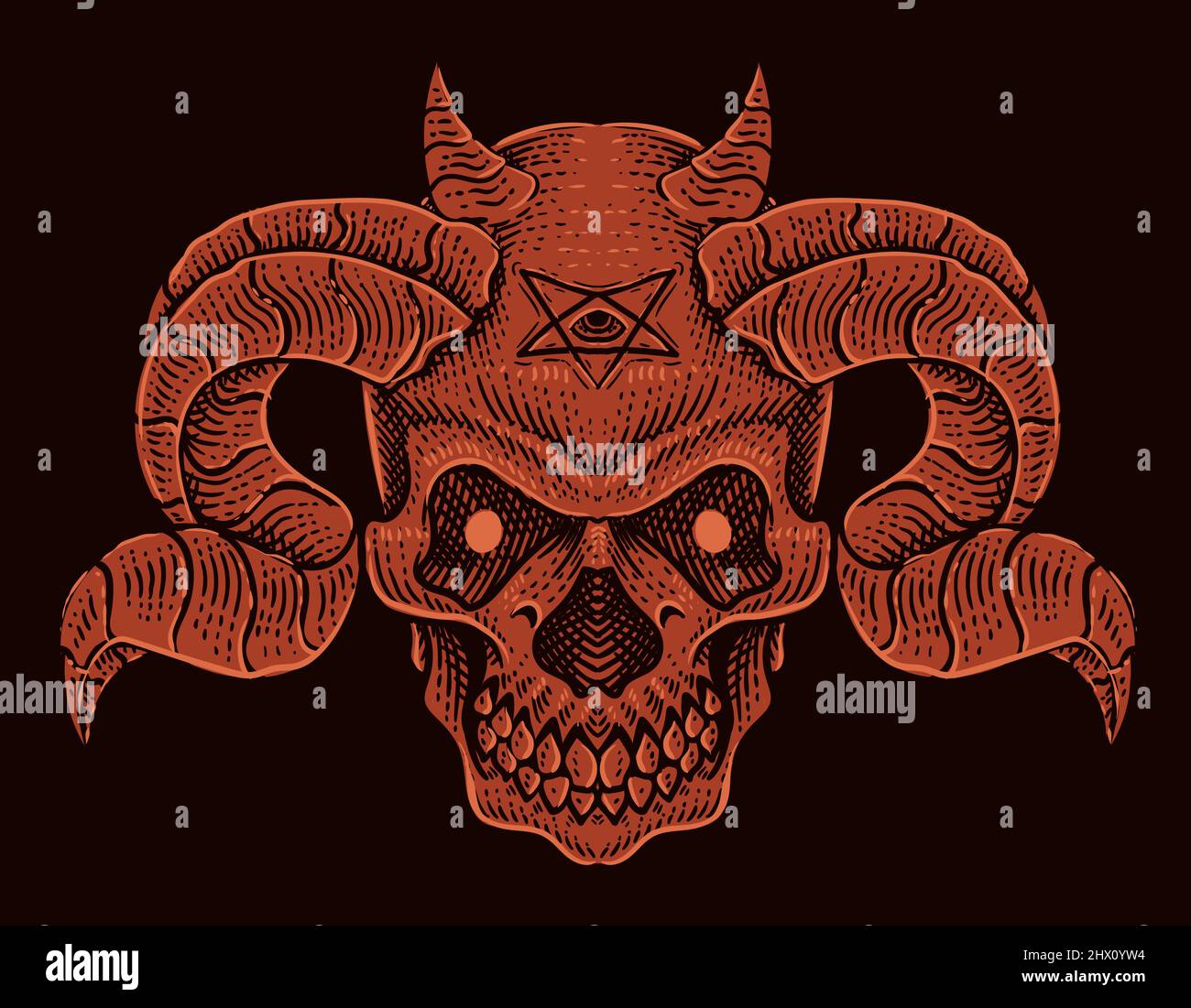 illustration vector demon skull head Stock Vector Image & Art - Alamy