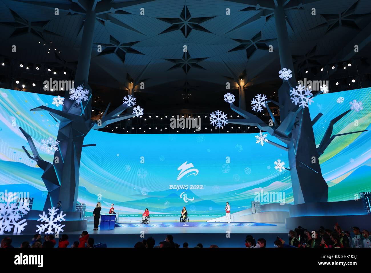 Beijing, China. 8th Mar, 2022. (L to R) Momoka Muraoka (JPN), Anna-Lena ...