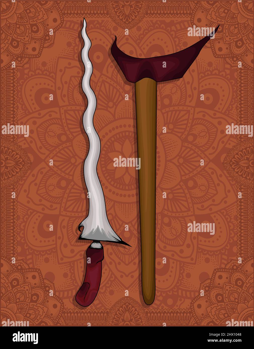 Traditional weapon of javanese Stock Vector Images - Alamy