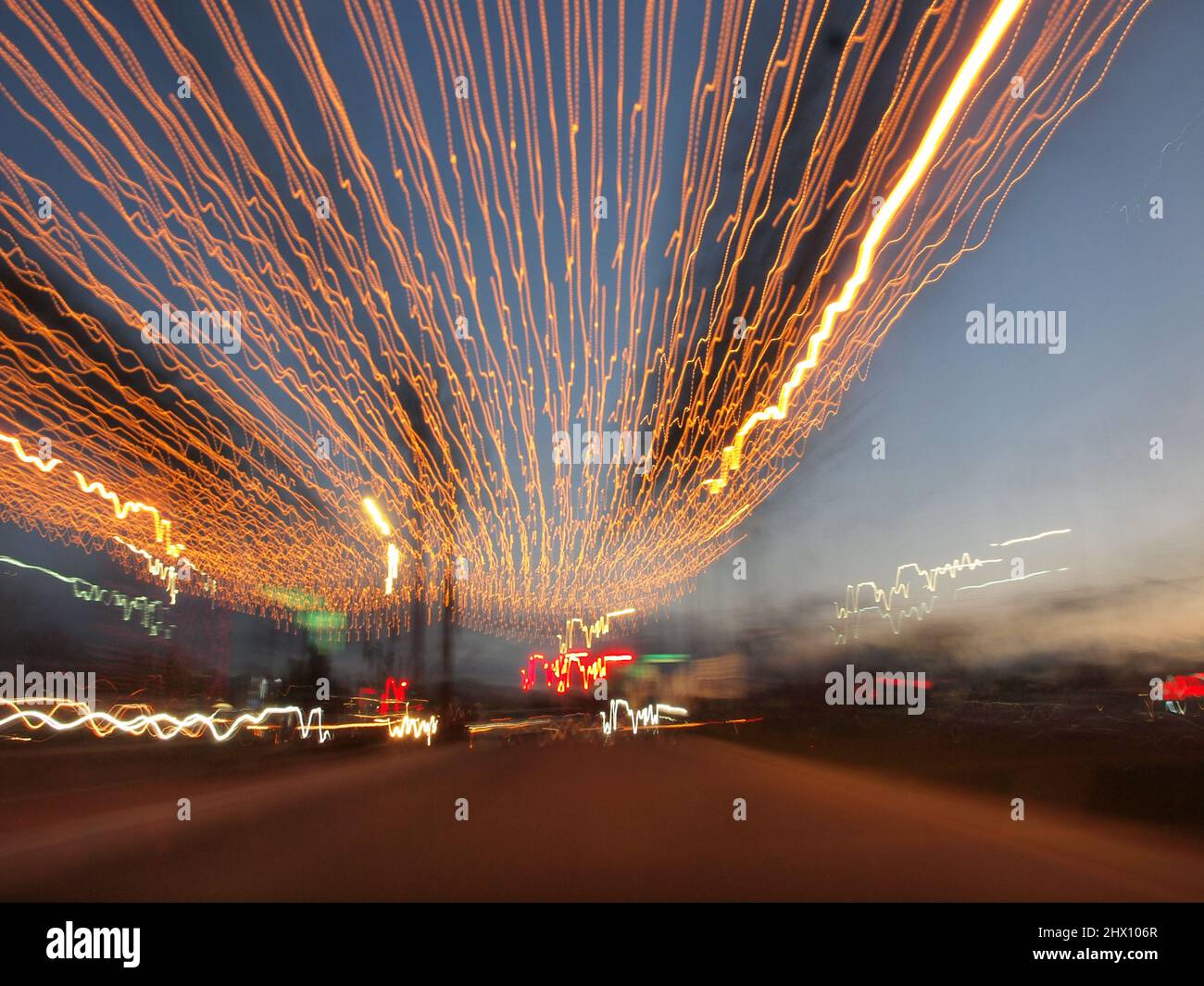 Long exposures along a Mesa Arizona street at dusk Stock Photo - Alamy