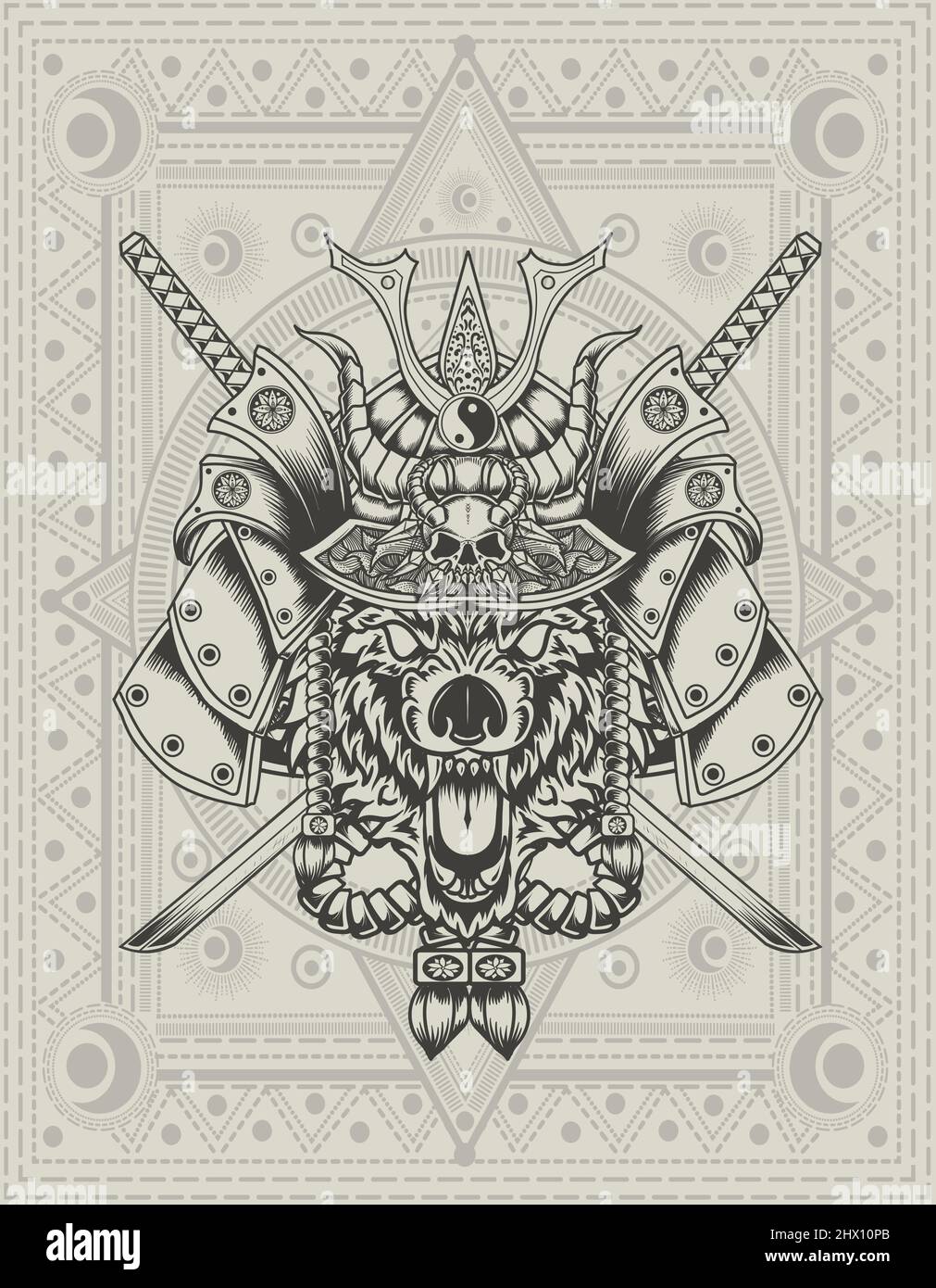 Samurai Warrior Face Tattoo