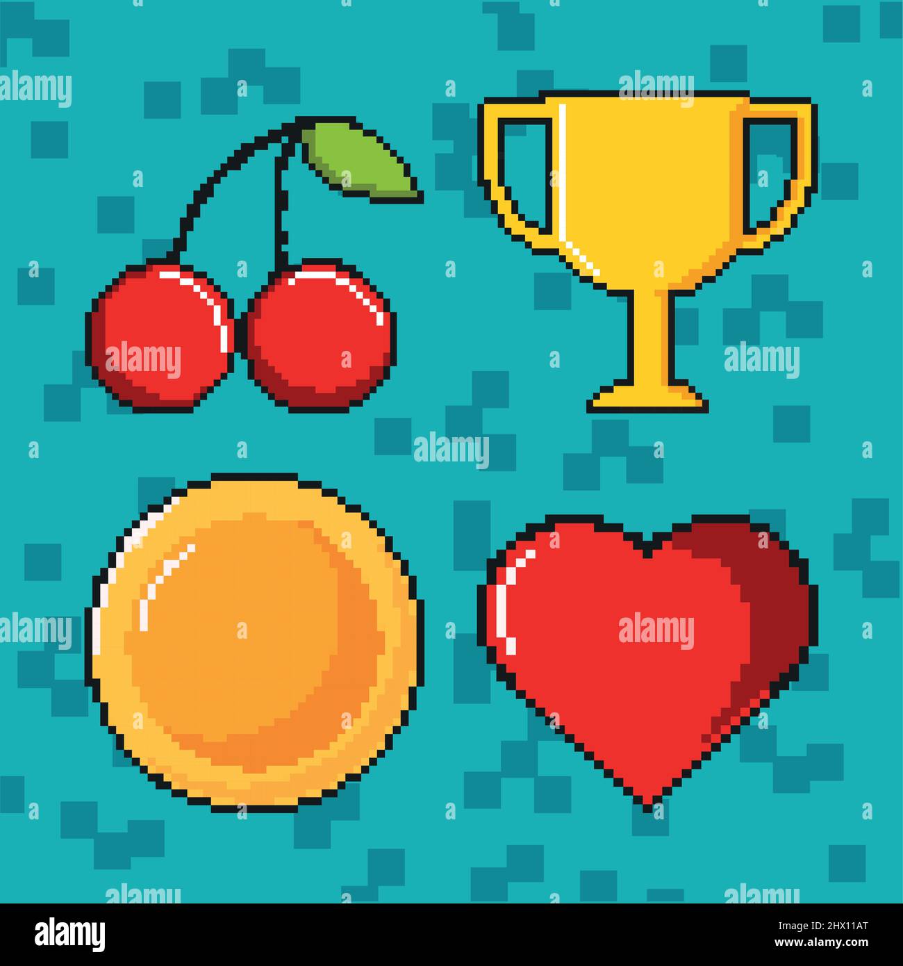 pixel art icons Stock Vector Image & Art - Alamy