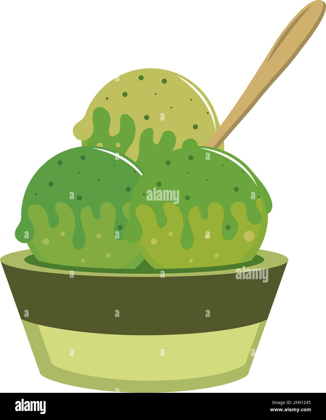 matcha ice cream Stock Vector Image & Art - Alamy