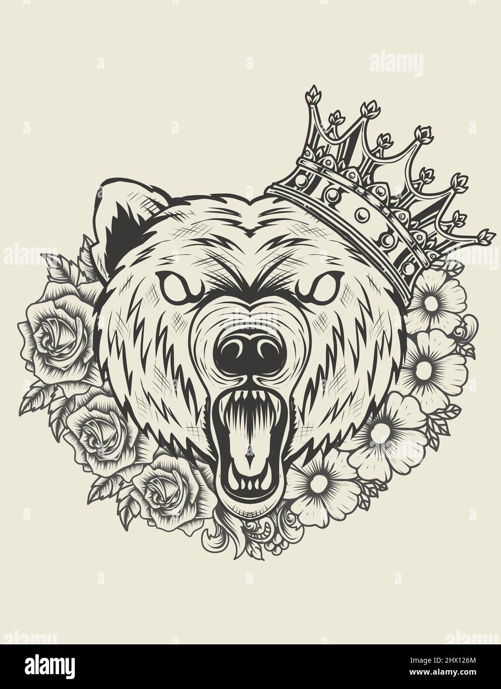 Angry Bear Head Clip Art