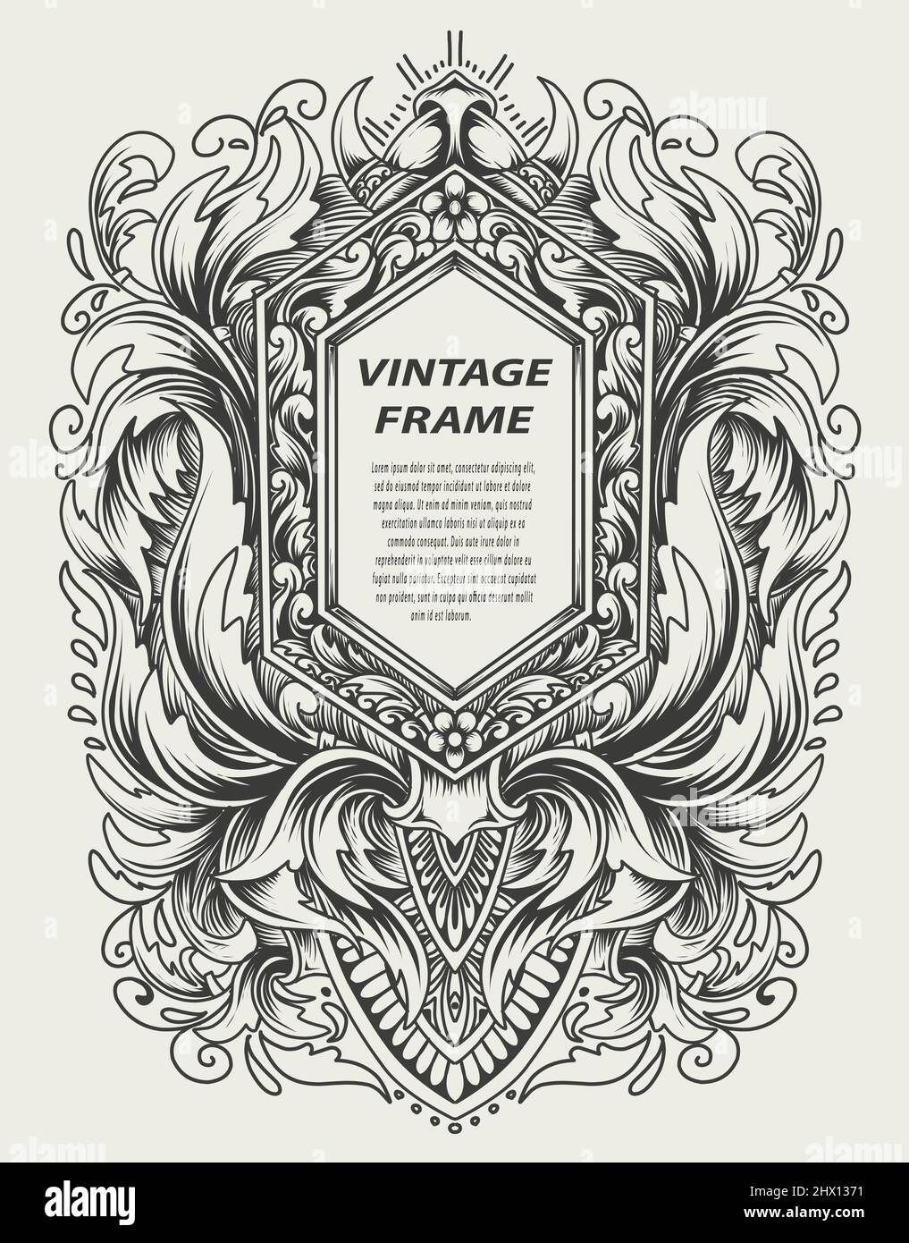 vintage baroque frame with antique ornament Stock Vector Image & Art ...