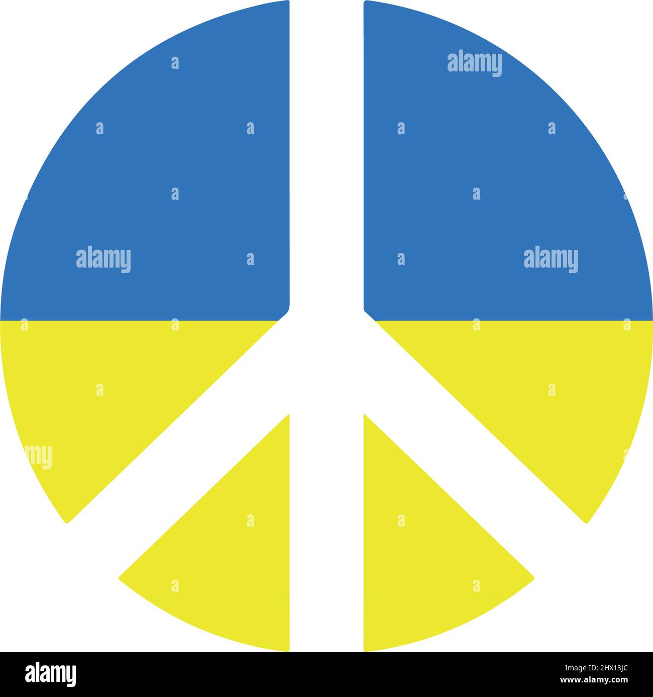 peace symbol with the flag of ukraine. peace for war in ukraine Stock ...