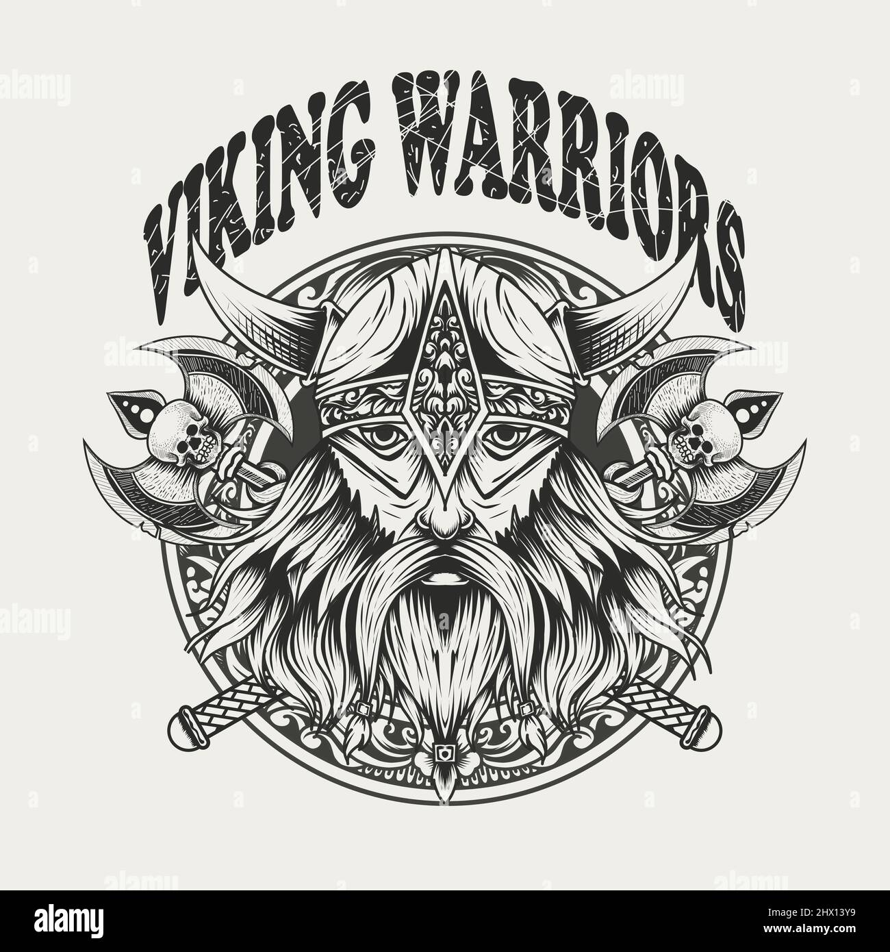 Viking Head Art