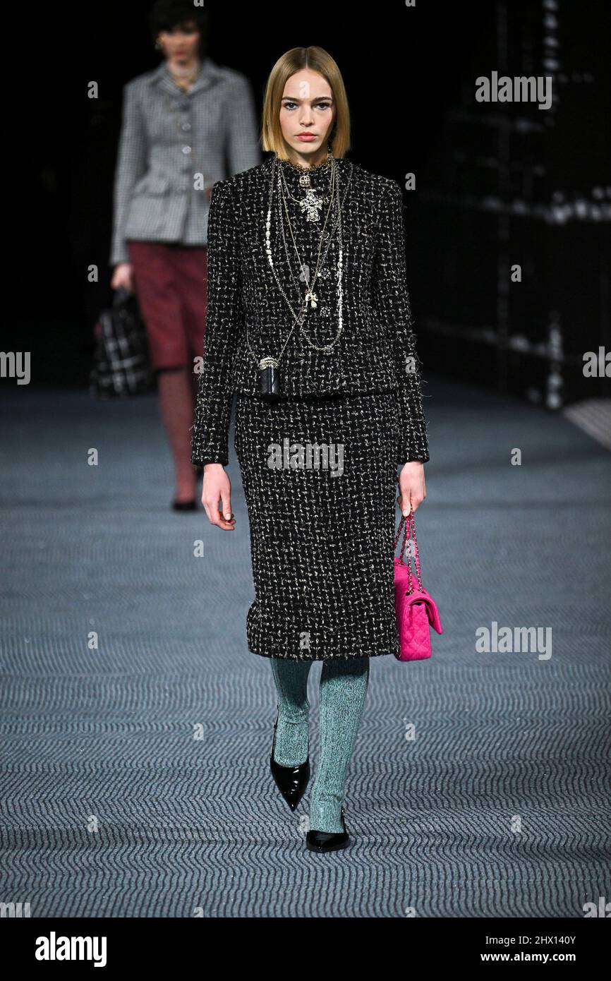 Paris, France, March 8, 2022, Model Puck Schrover walks on the runway ...