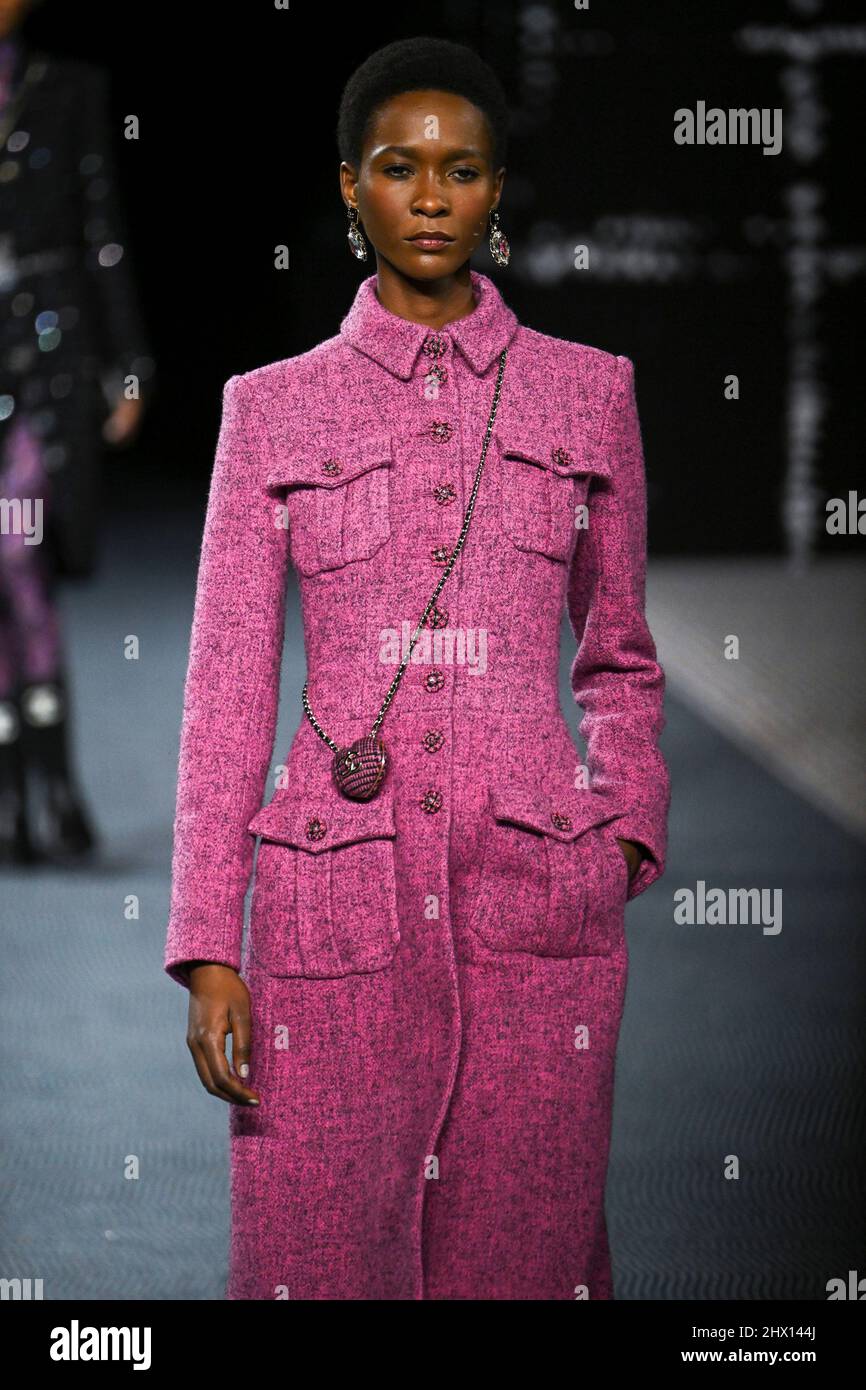 Paris, France, March 8, 2022, A model walks on the runway at the Chanel fashion show during Fall ...