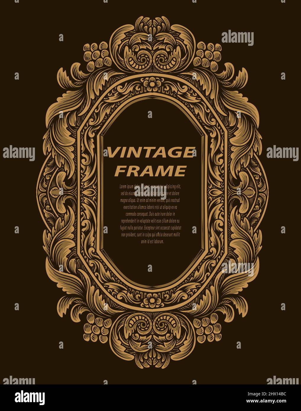 Vintage border frame with engraving ornament Stock Vector Image & Art ...