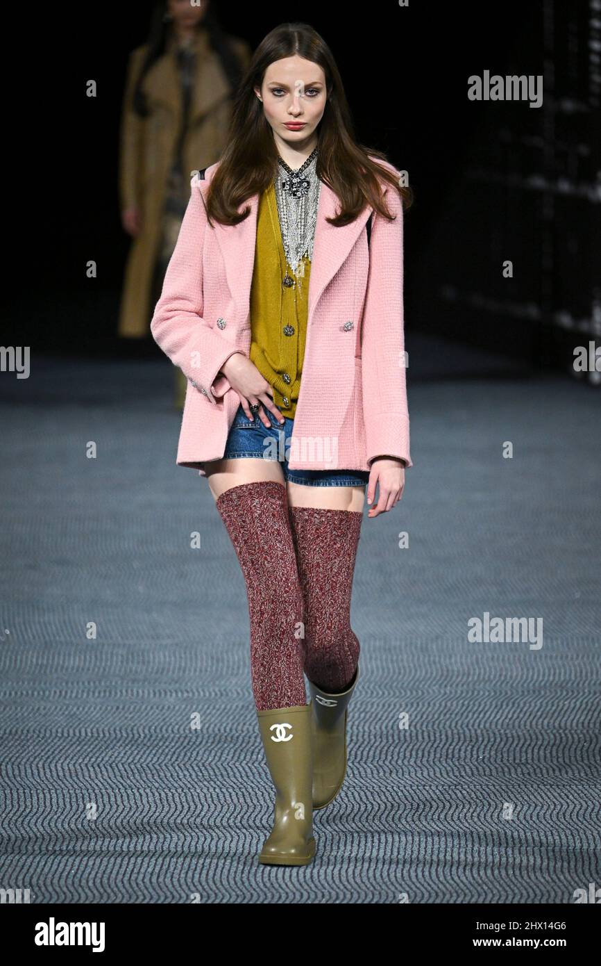 Paris, France, March 8, 2022, Model Clara Denison walks on the runway ...