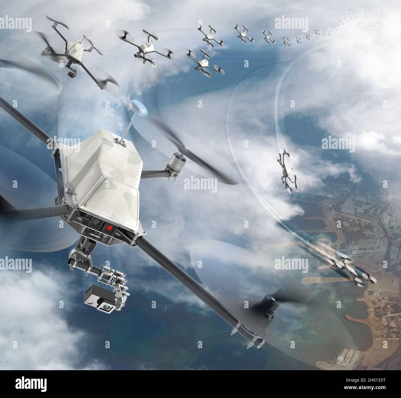 Military drones, illustration Stock Photo - Alamy