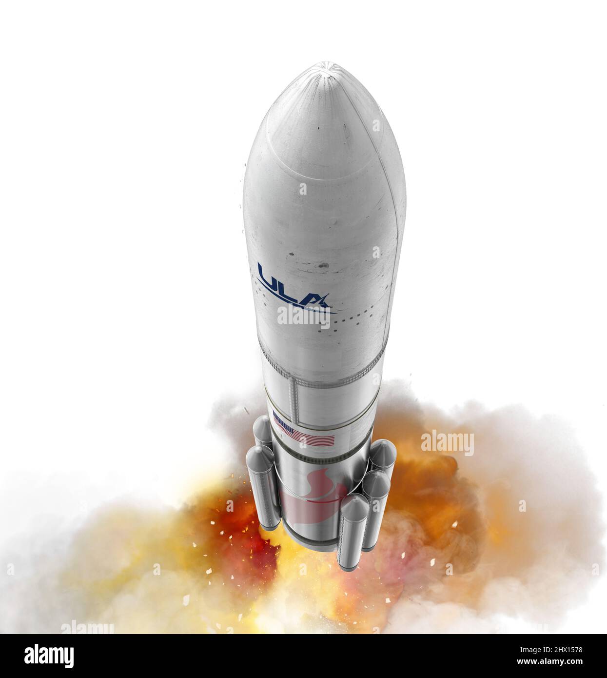 Vulcan Centaur rocket launch, illustration Stock Photo - Alamy