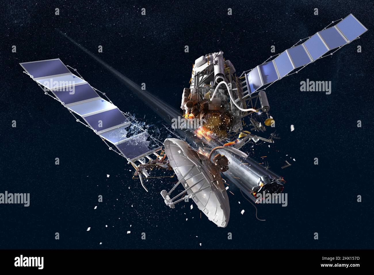 Space junk, illustration Stock Photo - Alamy