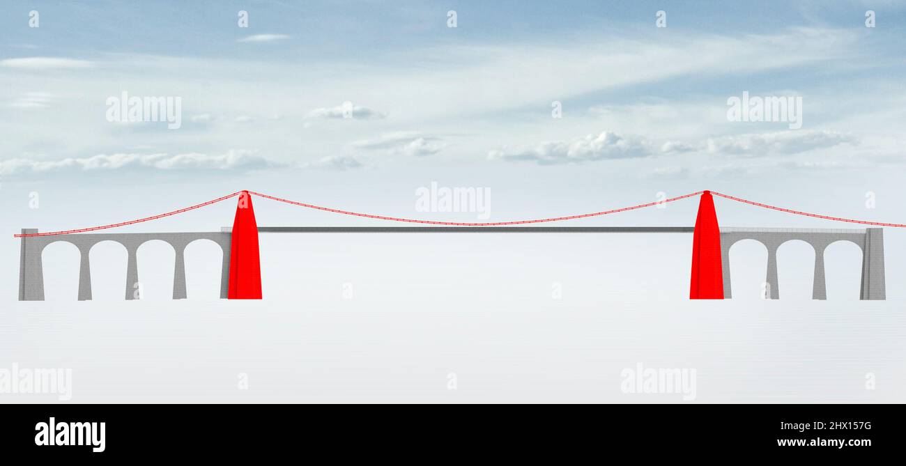 Menai Suspension Bridge, illustration Stock Photo - Alamy