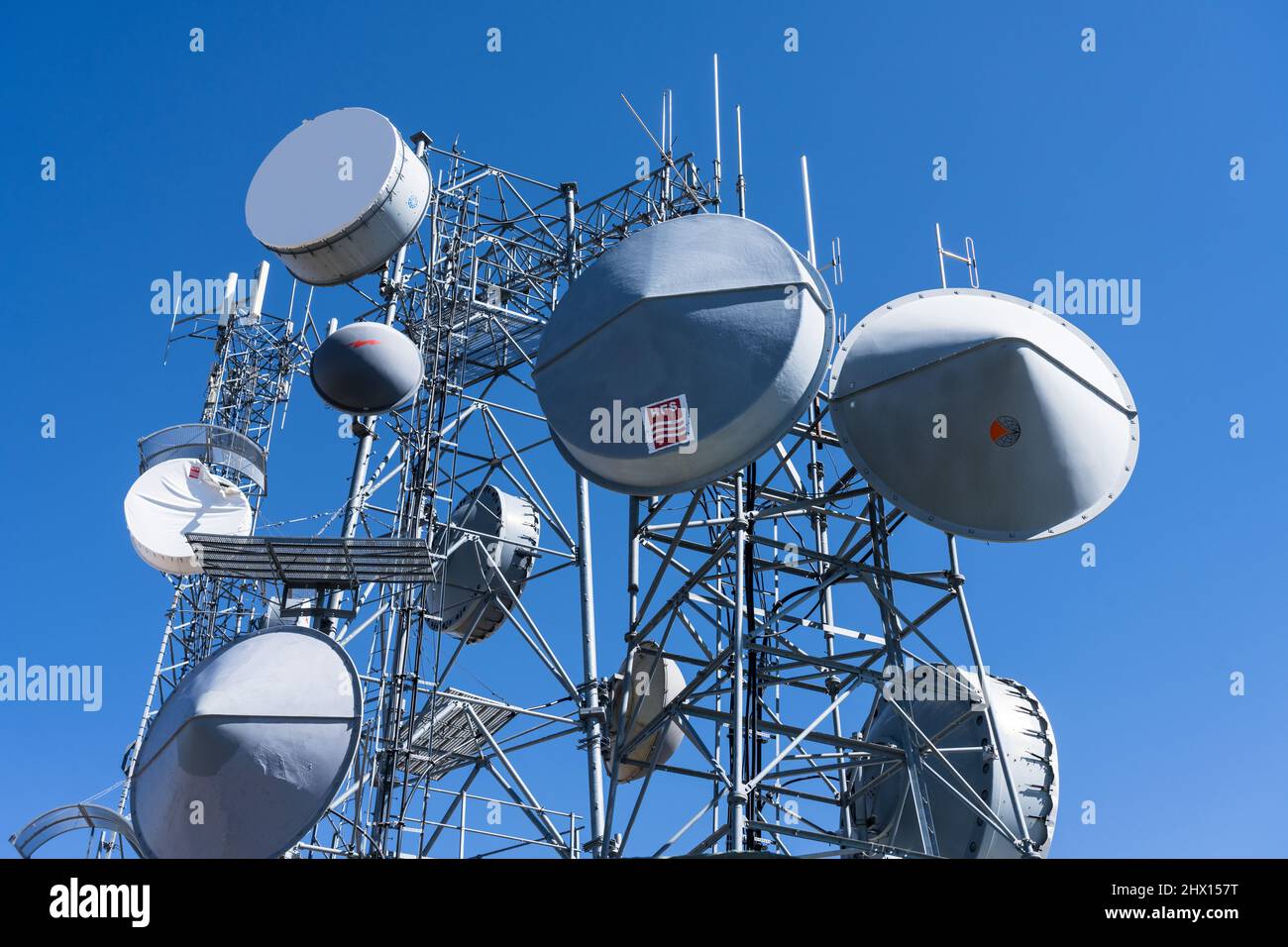 Telecommunications masts on a mountain in Utah, USA Stock Photo - Alamy