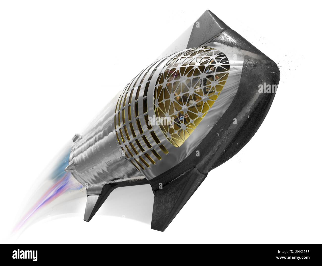 Space tourists onboard a SpaceX Starship, illustration Stock Photo - Alamy