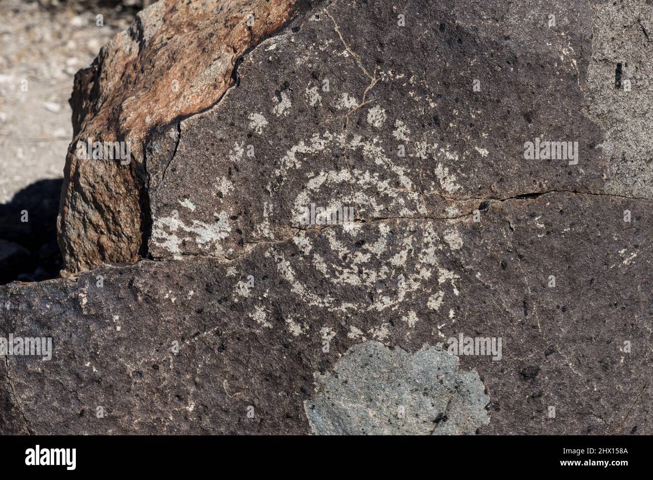 Petroglyph on a basalt boulder, New Mexico, USA Stock Photo - Alamy