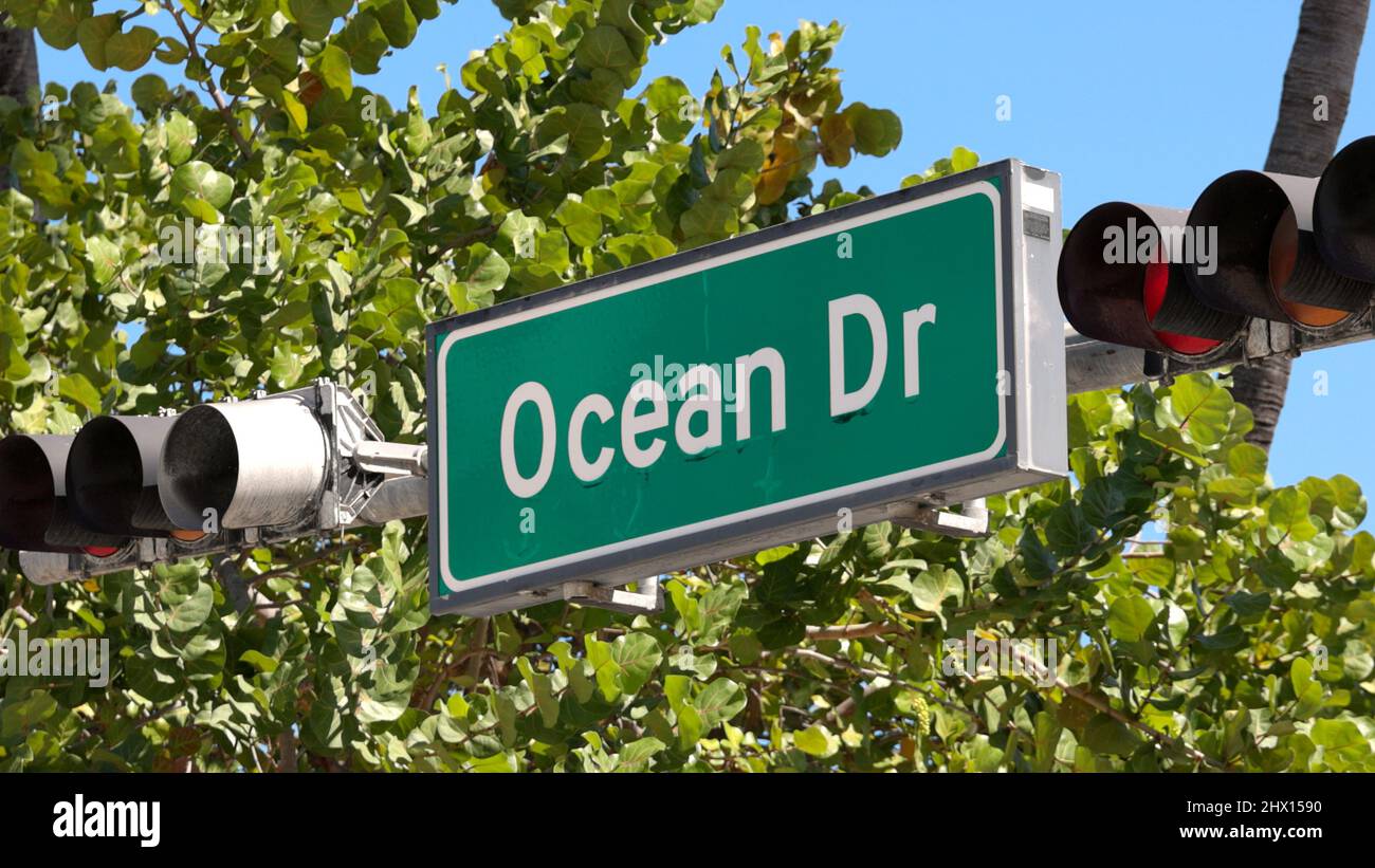 Famous Ocean Drive at Miami Beach South Beach Stock Photo - Alamy