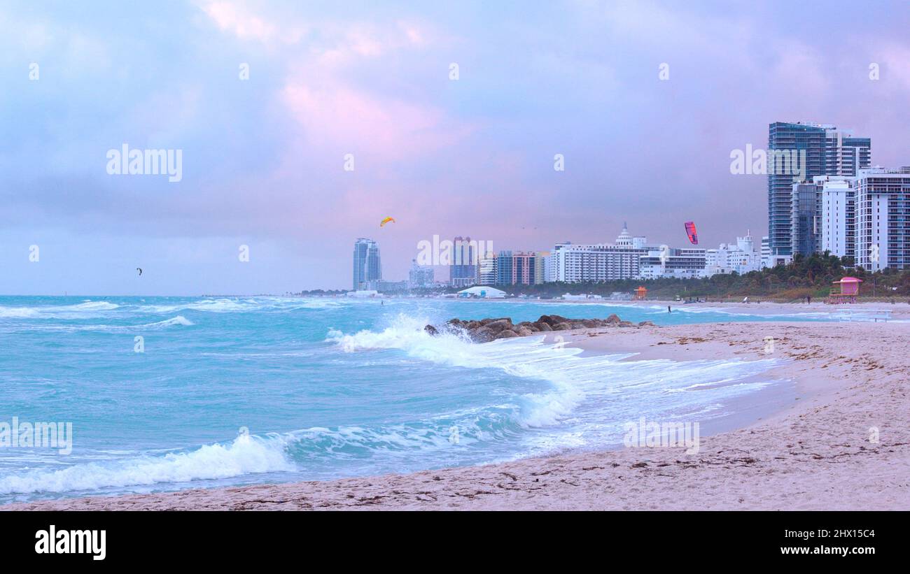 Wonderful blue water at Miami Beach - North Beach Stock Photo - Alamy