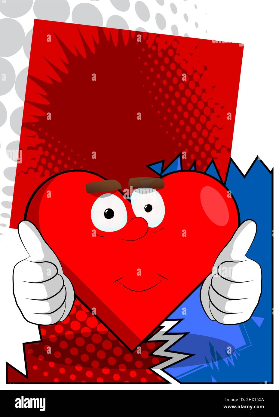 Heart Shape with making thumbs up sign with two hands as a cartoon ...