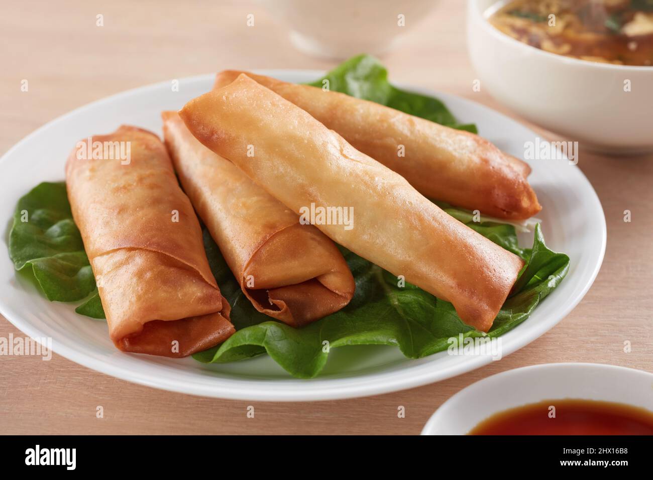 Deep-Fried Spring Rolls Stock Photo - Alamy