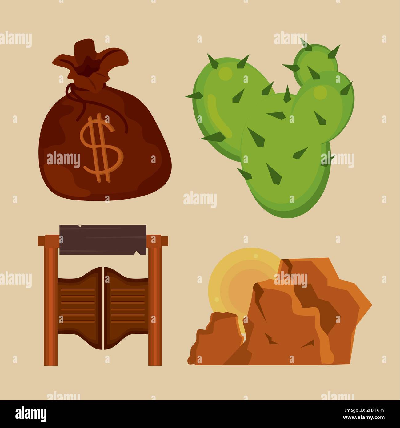 wild west icon collection Stock Vector Image & Art - Alamy