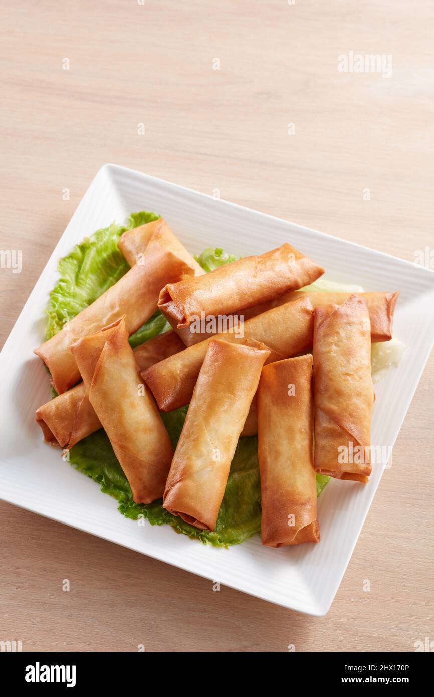 Deep-Fried Spring Rolls Stock Photo - Alamy