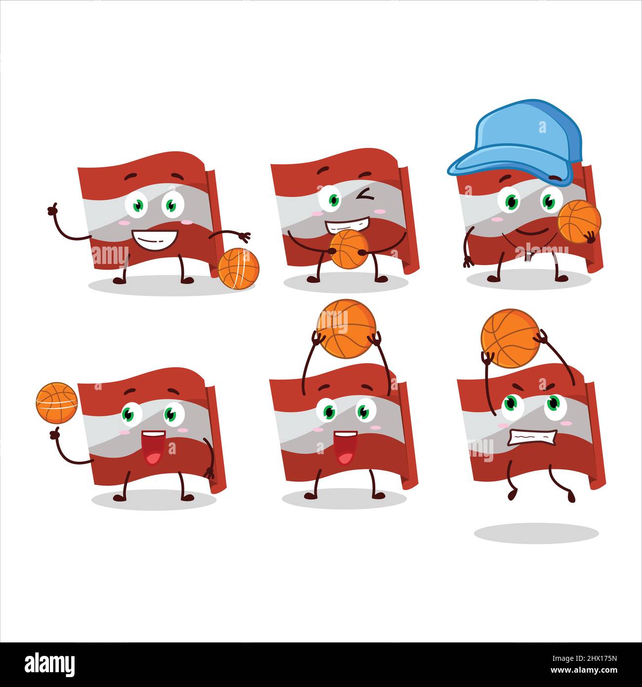 Talented austria flag cartoon character as a basketball athlete. Vector ...