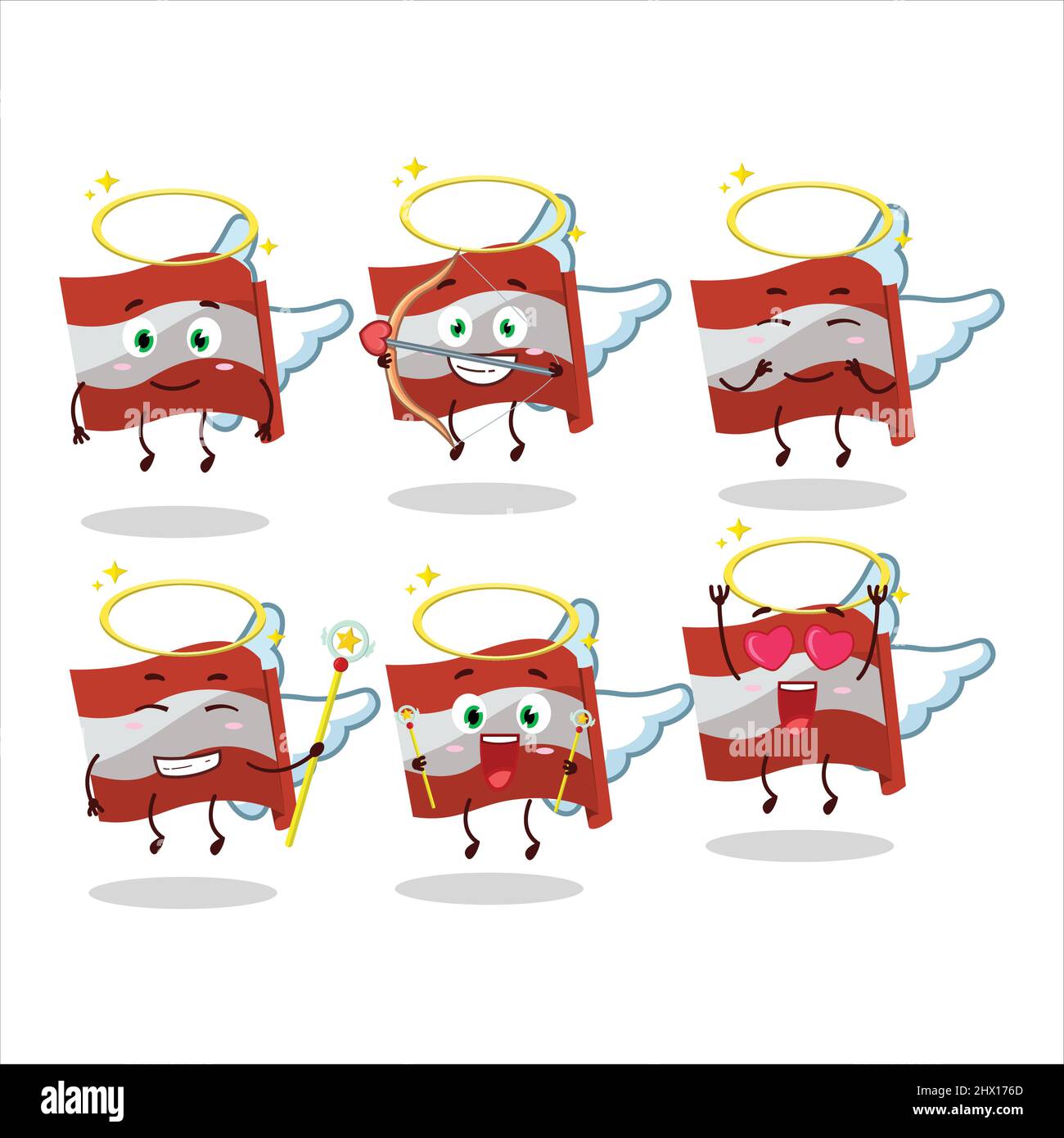 Austria flag cartoon designs as a cute angel character. Vector ...