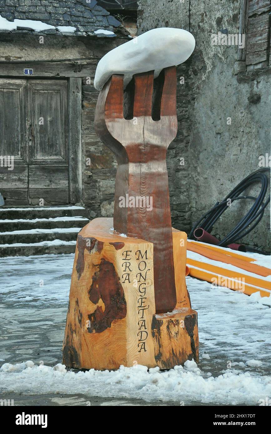 Old town of Bossòst in the region of the Valle de Aran province of ...