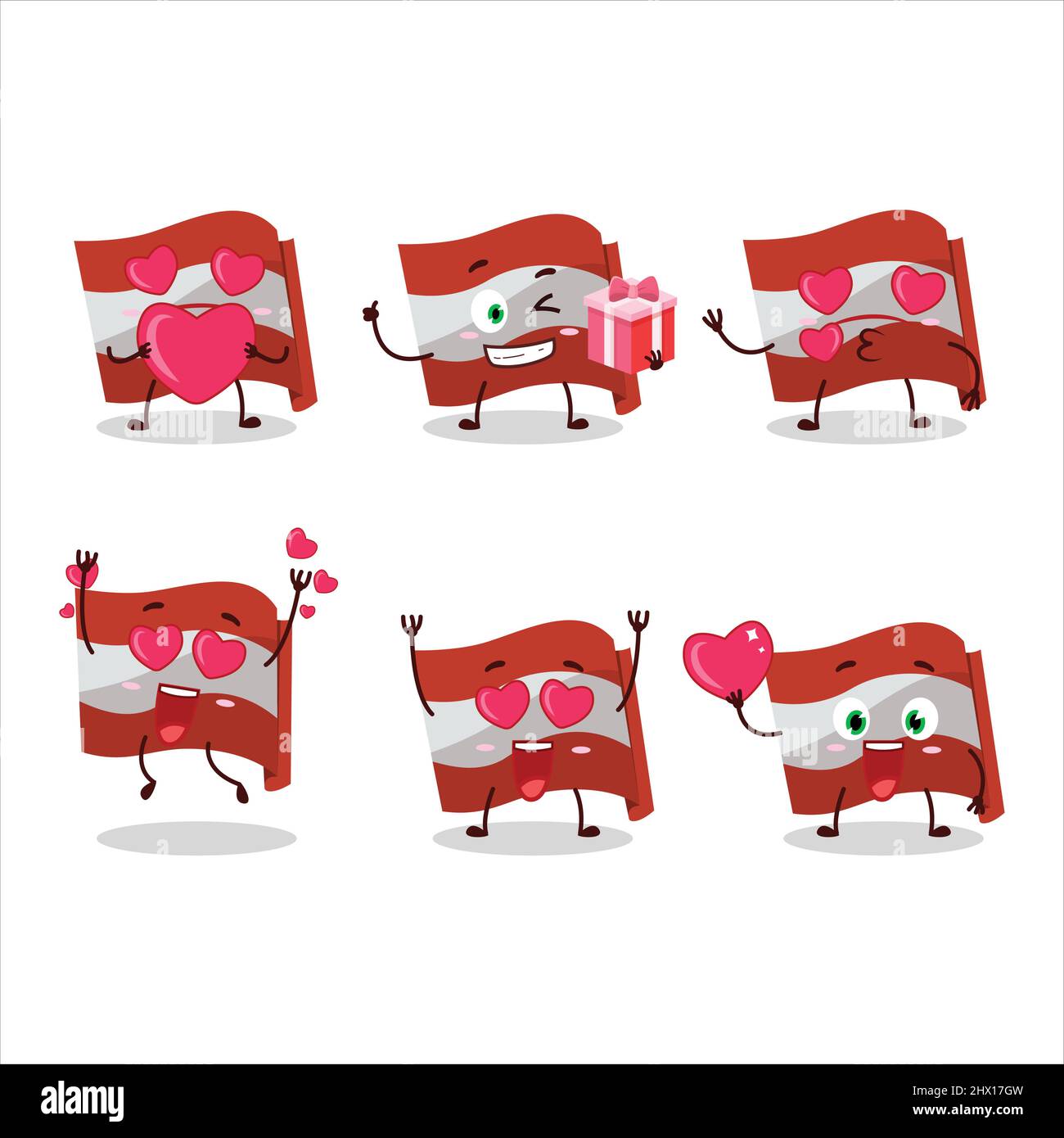 Austria flag cartoon character with love cute emoticon. Vector ...