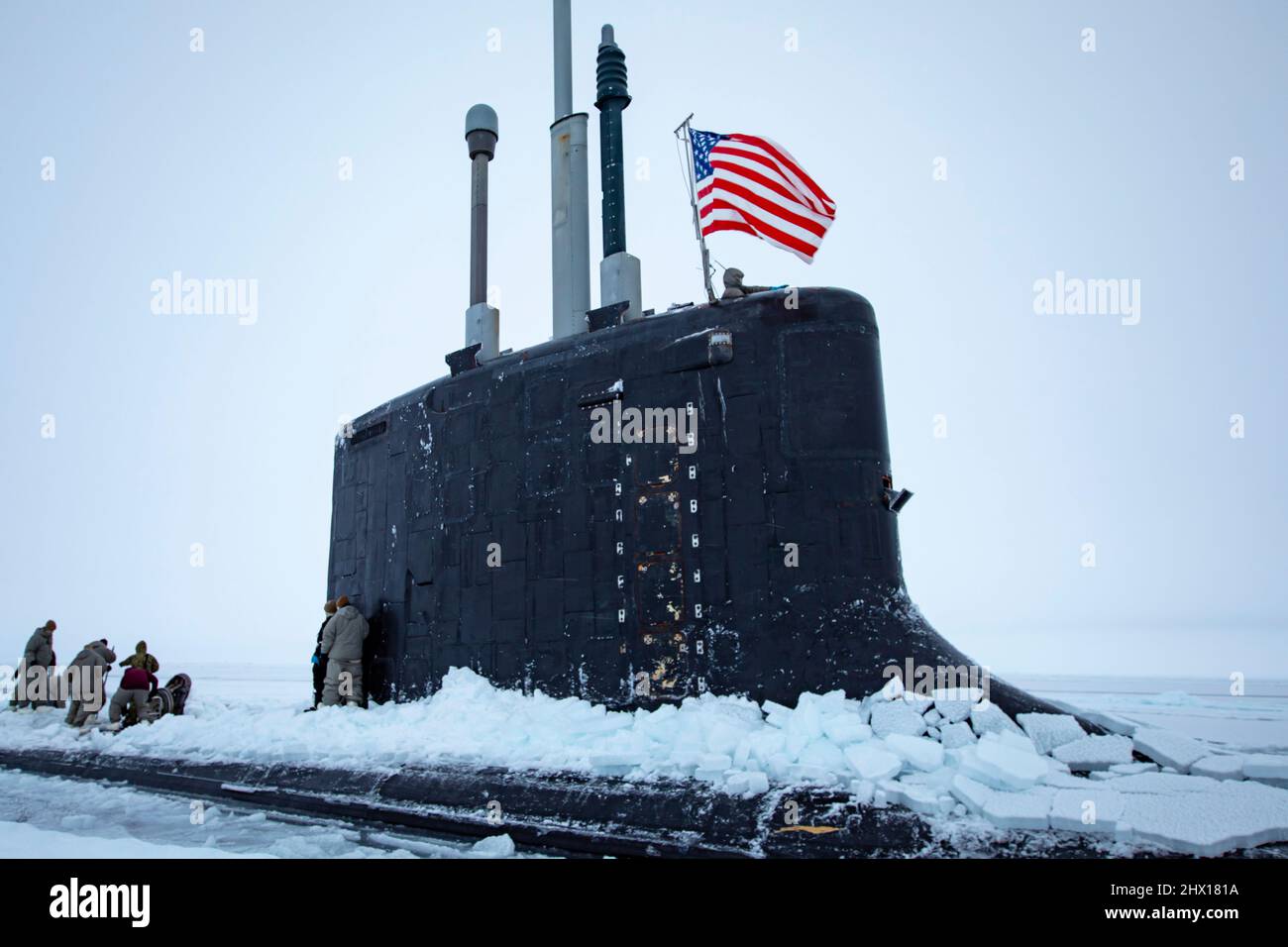 BEAUFORT SEA, Arctic Circle (March 6, 2022) – The national ensign flies ...