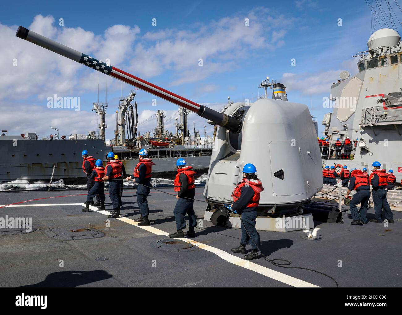 ATLANTIC OCEAN (Mar. 7, 2022) – – Sailors man the phone and distance ...