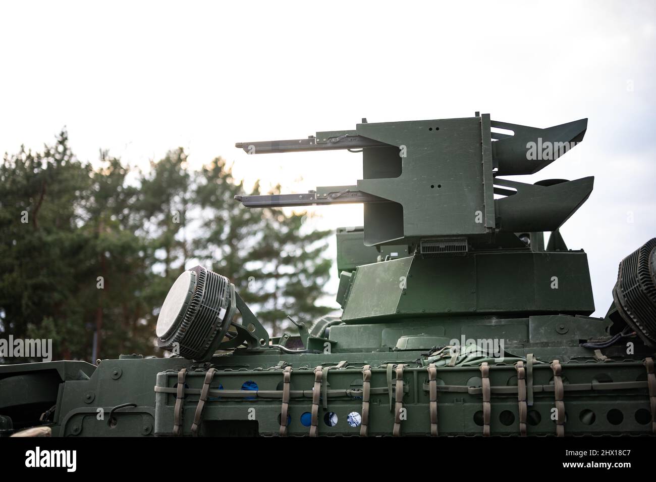 A Maneuver Short Range Air Defense, assigned to 5-4 Air Defense ...