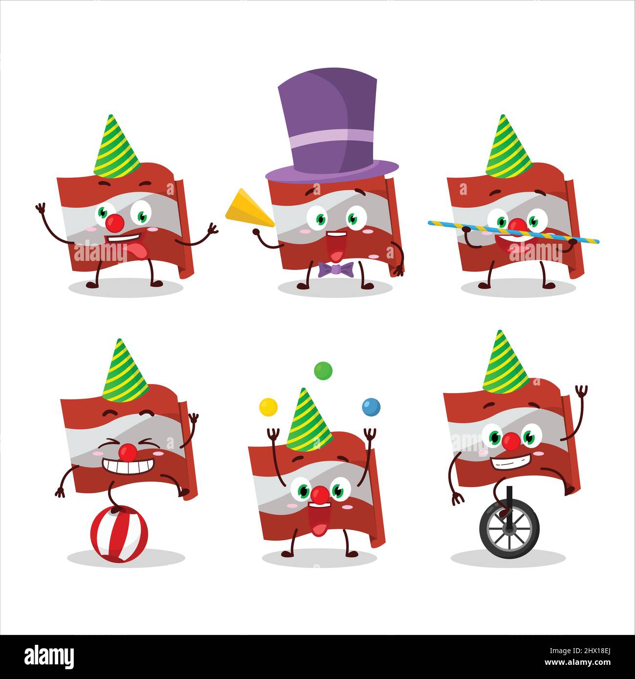 Cartoon character of austria flag with various circus shows. Vector ...