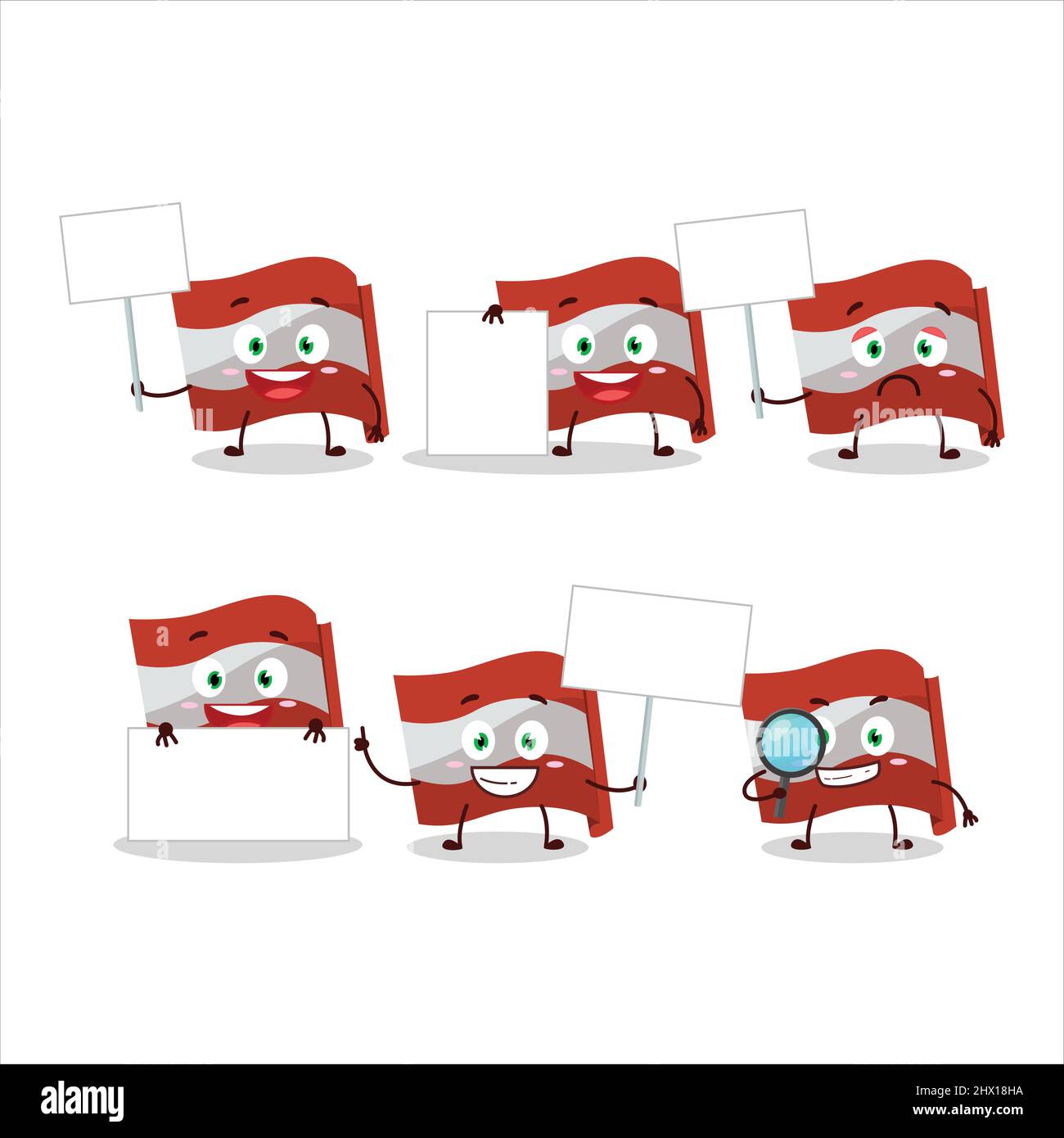Austria flag cartoon character bring information board. Vector ...
