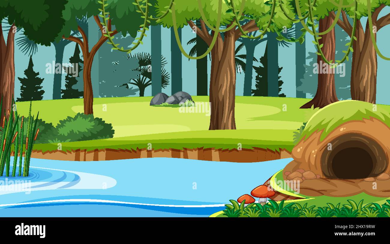 Nature outdoor forest background illustration Stock Vector Image & Art ...