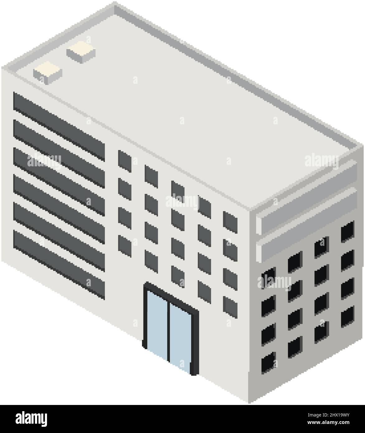 Isometric building on white background illustration Stock Vector Image ...