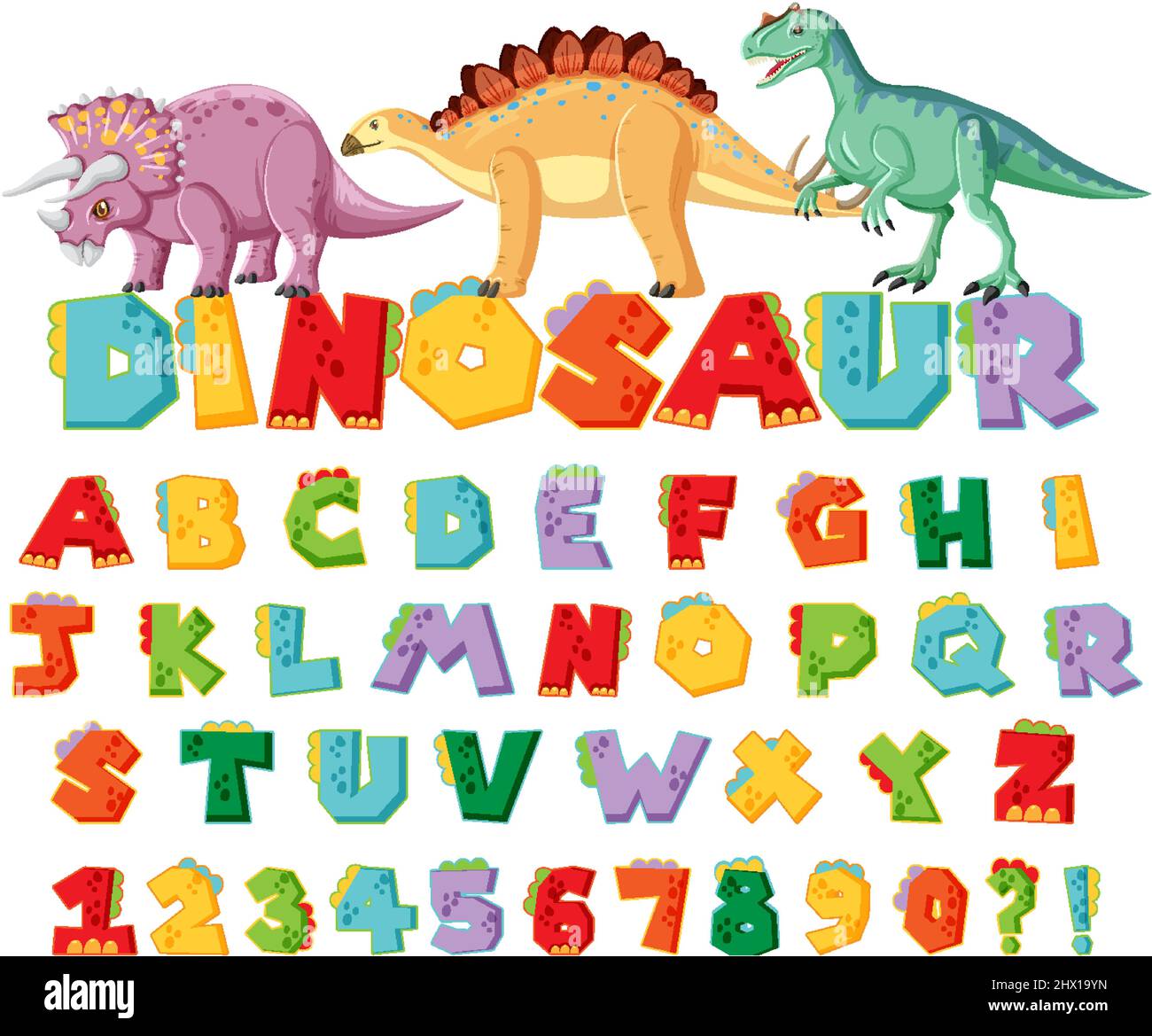 Font design for dinosaur alphabets illustration Stock Vector Image ...