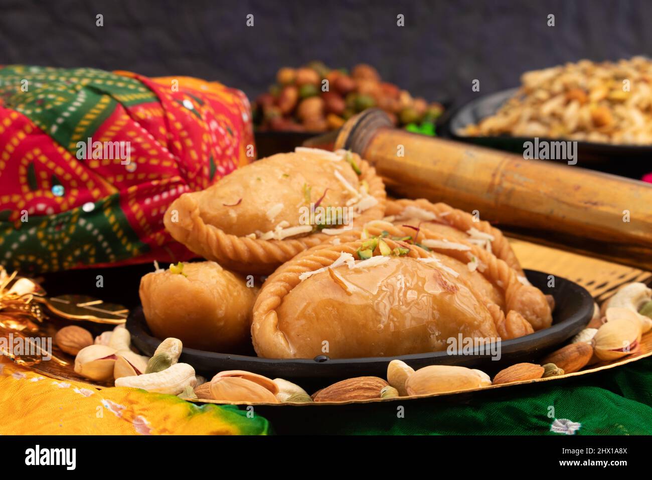 Indian Mithai Gujia Also Called Gujiya, Pirukiya, Pirukia, Pedakiya ...