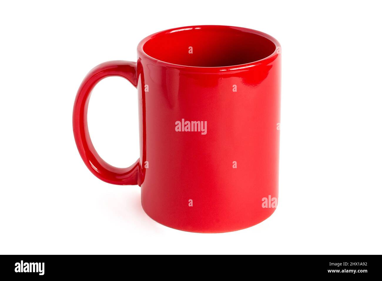 Red tea mug isolated on white background Stock Photo - Alamy