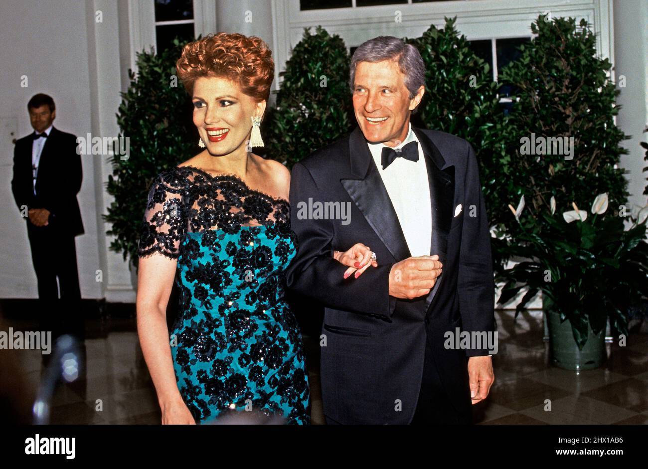 United States Secretary of Commerce Robert A Mosbacher, and his wife ...