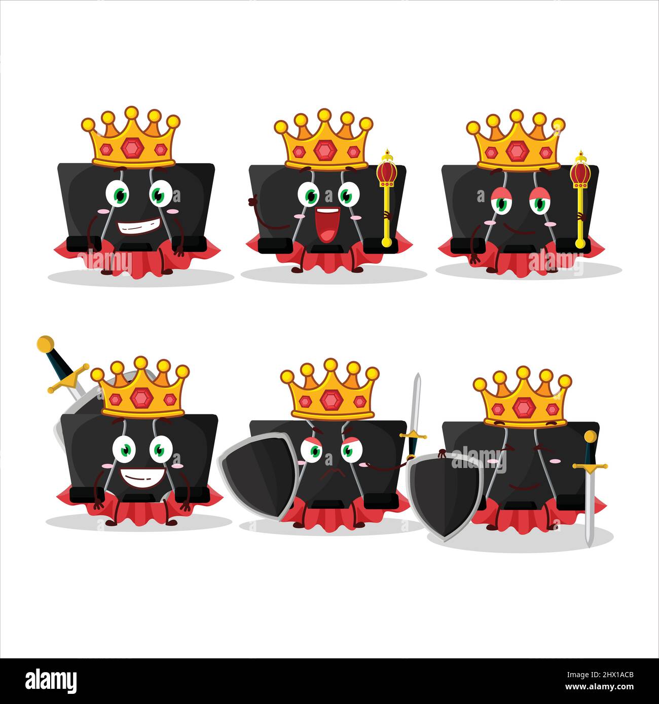 A Charismatic King binder clip cartoon character wearing a gold crown ...