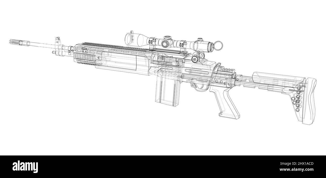Machine Gun. Vector rendering of 3d Stock Vector Image & Art - Alamy
